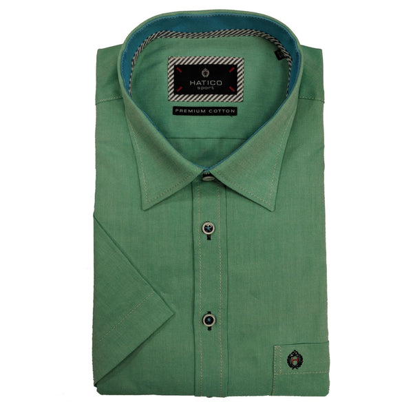 Big Men's Hatico Short Sleeve Shirt - 3205 - Green | 2XL to 6XL ...